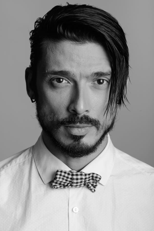 Portrait of Handsome Man Shot in Black and White Stock Image - Image of ...