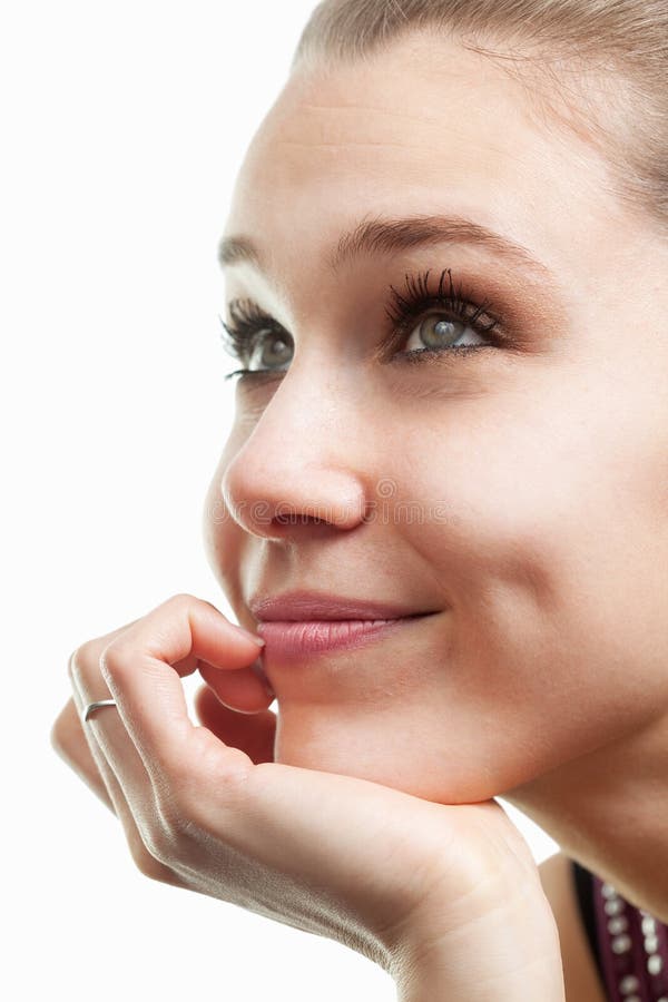 Face of Happy Joyful Young Friendly Woman Stock Photo - Image of ...