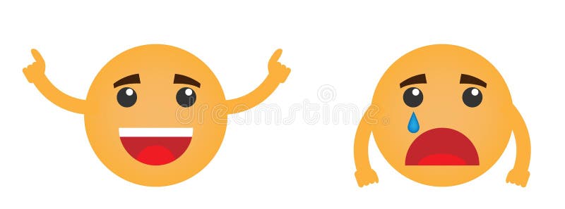 Happy and Sad Smiley stock vector. Illustration of emotion - 339806914