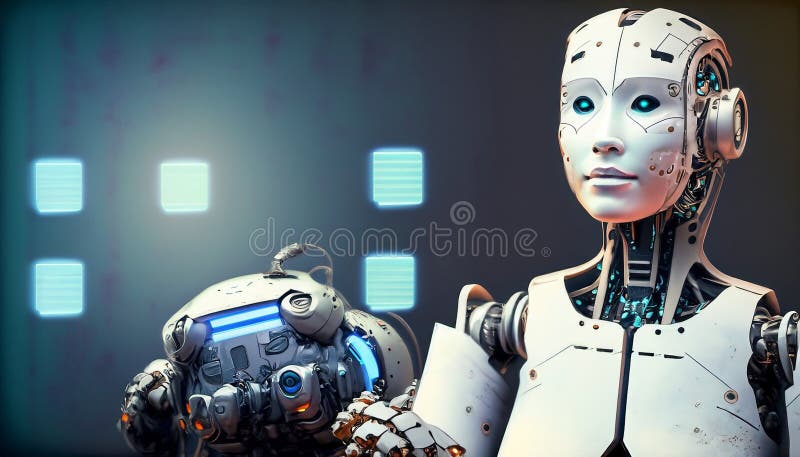 Humanoid robot stock illustration. Illustration of segmented - 369882168