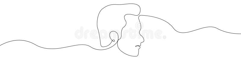 Face Icon Line Continuous Drawing Vector. One Line Face Contour Icon ...