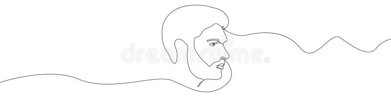 Face Icon Line Continuous Drawing Vector. One Line Man S Face in ...