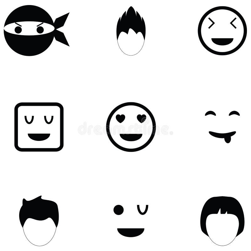 Face icon set stock vector. Illustration of head, human - 120564461