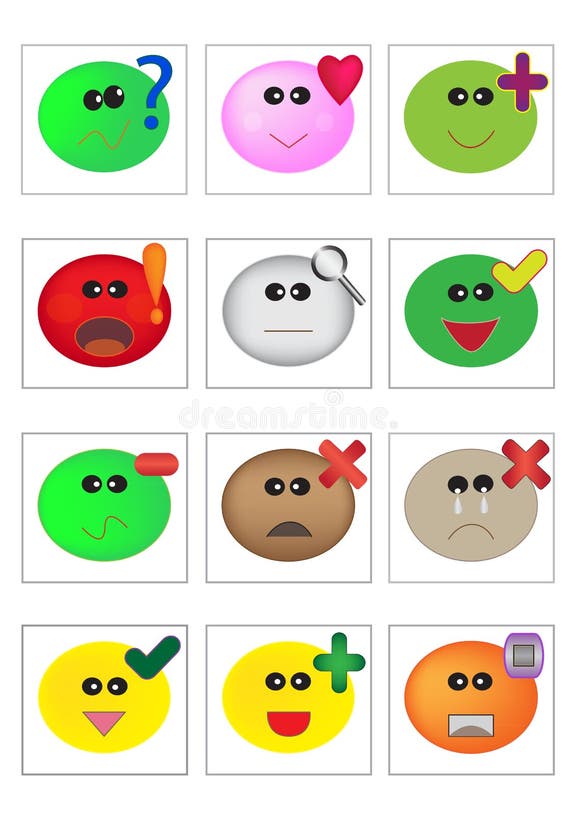 Face icons stock vector. Illustration of multiply, mark - 33669152