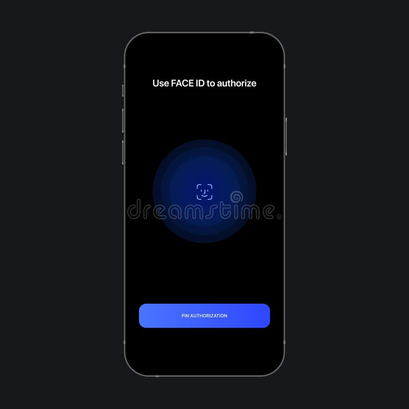 Face ID Authorization UI Screen Concept. Analytics App Stock Vector ...