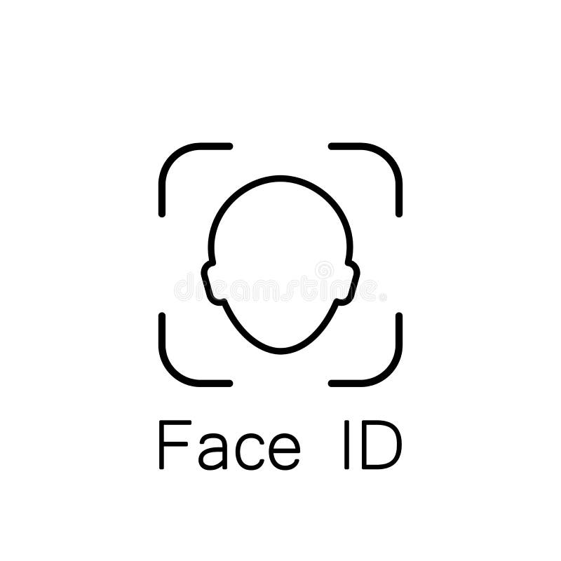 Face ID Icon. Facial Recognition System Identification Face Scan Line ...