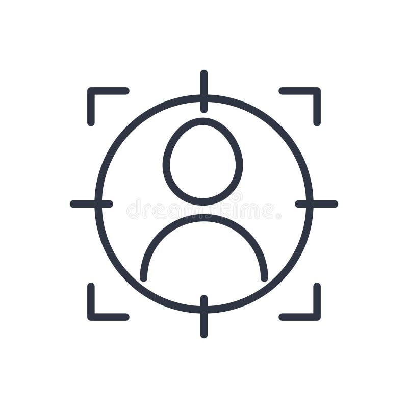 Face Id or Recognition Line Icon. Editable Strokes. Vector Illustration ...