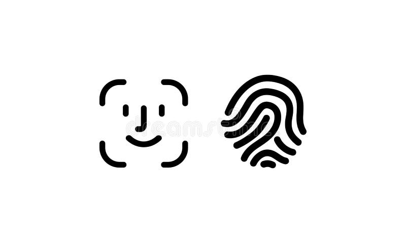 Face Id, Touch Id. Scanners Icons Set, Vector. Dentification Icon ...