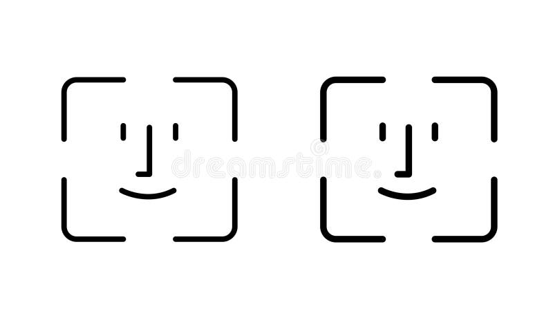 Face id vecor icon set stock vector. Illustration of pictogram - 340578861