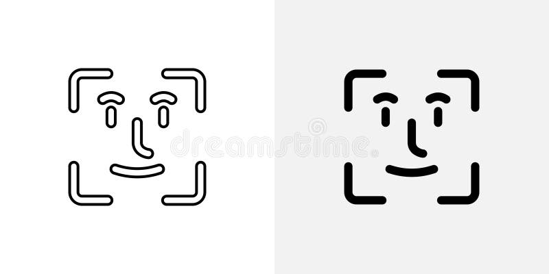 Face id vecor icon set stock vector. Illustration of identification ...