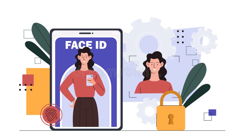 Face ID vector concept stock vector. Illustration of human - 313962268