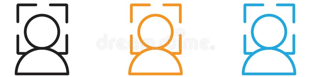 Face Id Vector Logo Set Collection for Web App Ui Stock Vector ...