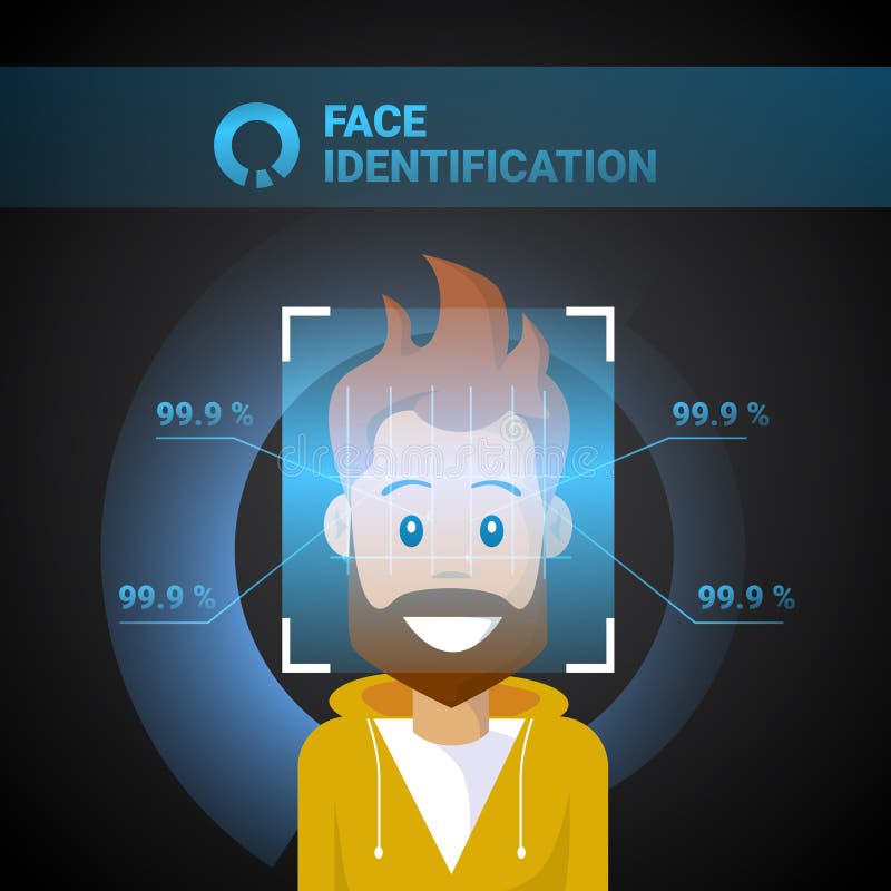 Face Identification Smart Phone Scan Male Face Modern Access Control ...