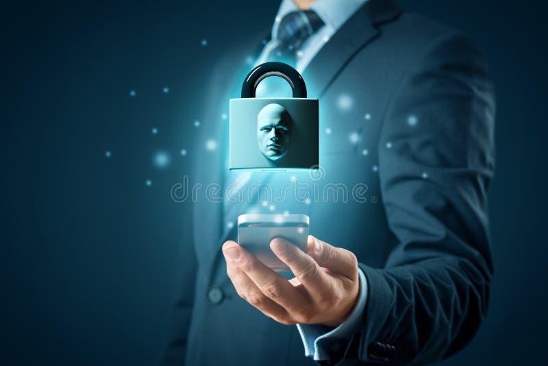 Face Identification Smart Phone Unlock Stock Photo - Image of facial ...