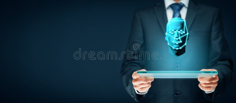 Face Identification Tablet Unlock Stock Photo - Image of recognition ...