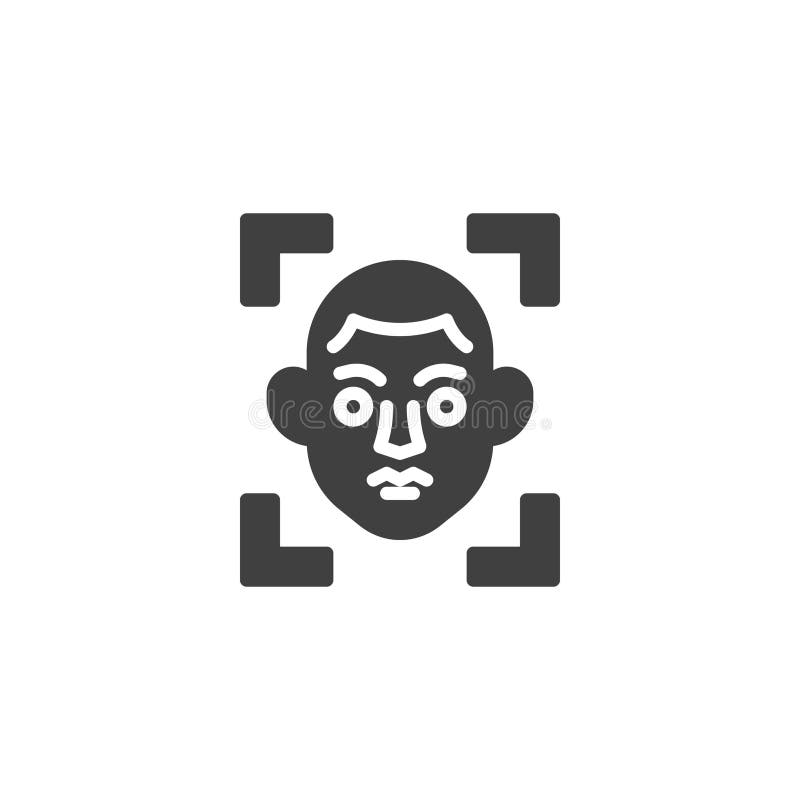 Face Identifying Scan Vector Icon Stock Illustration - Illustration of ...