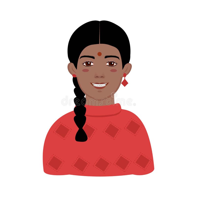 Smiling Indian Girl Smiling Face Stock Illustrations – 553 Smiling ...