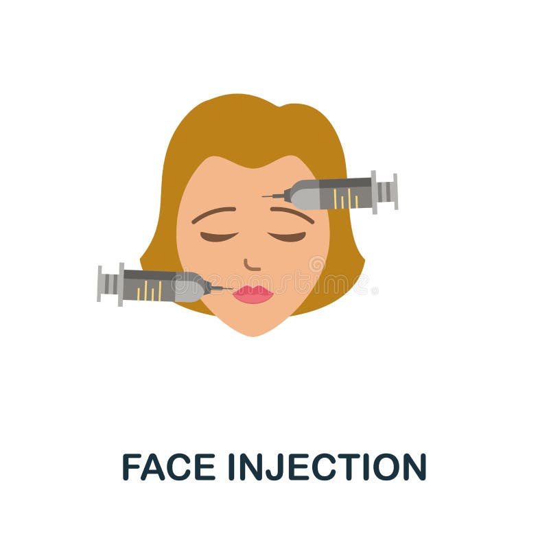 Face Injection Flat Icon. Colored Sign from Plastic Surgery Collection ...
