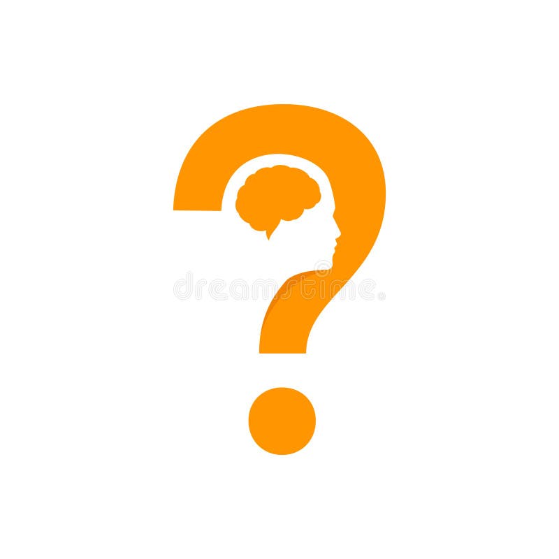 The Face Inside the Question Mark. Isolated Vector Illustration Stock ...