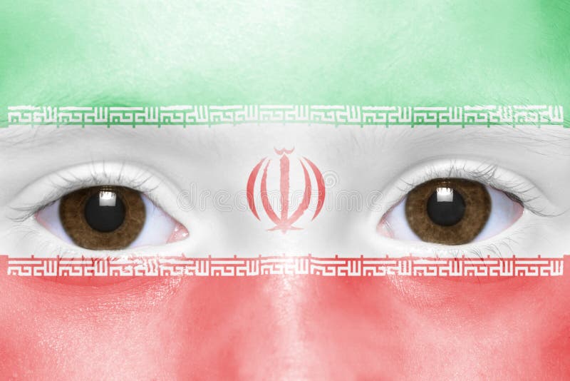 Face with iranian flag stock photo. Image of asian, face - 95524216