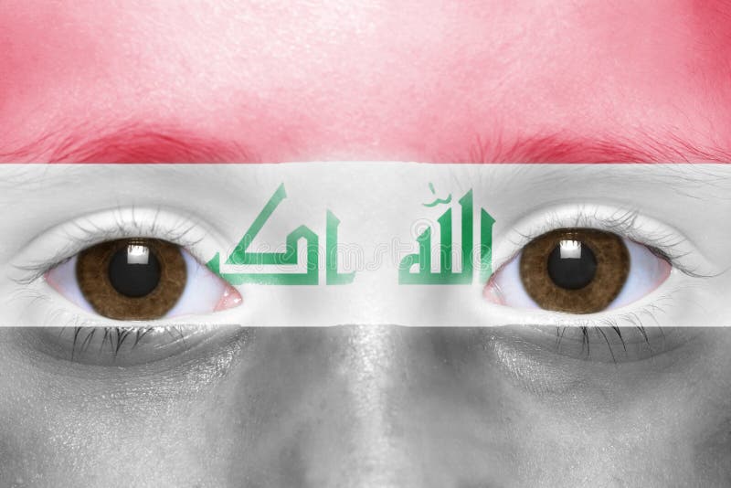 Face with iraqi flag stock image. Image of asia, baghdad - 95524205