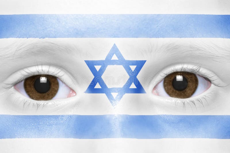 Face with israeli flag stock photo. Image of childhood - 95524172