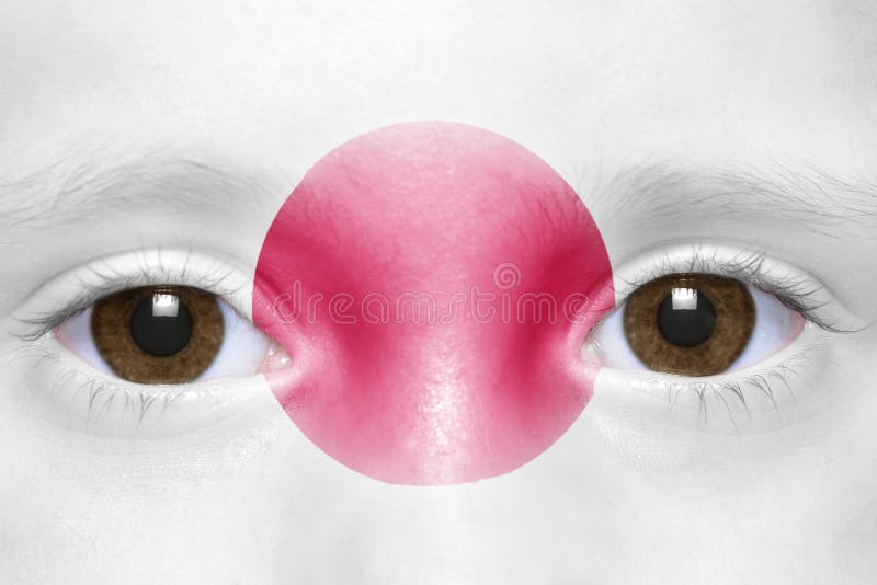 Face with japanese flag stock image. Image of danger - 95524157