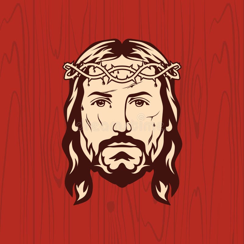 Face of Jesus Christ Hand Drawn. Stock Vector - Illustration of hand ...
