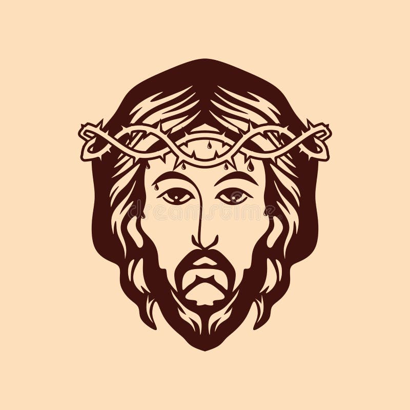 Face of Jesus Christ Hand Drawn. Stock Vector - Illustration of ...