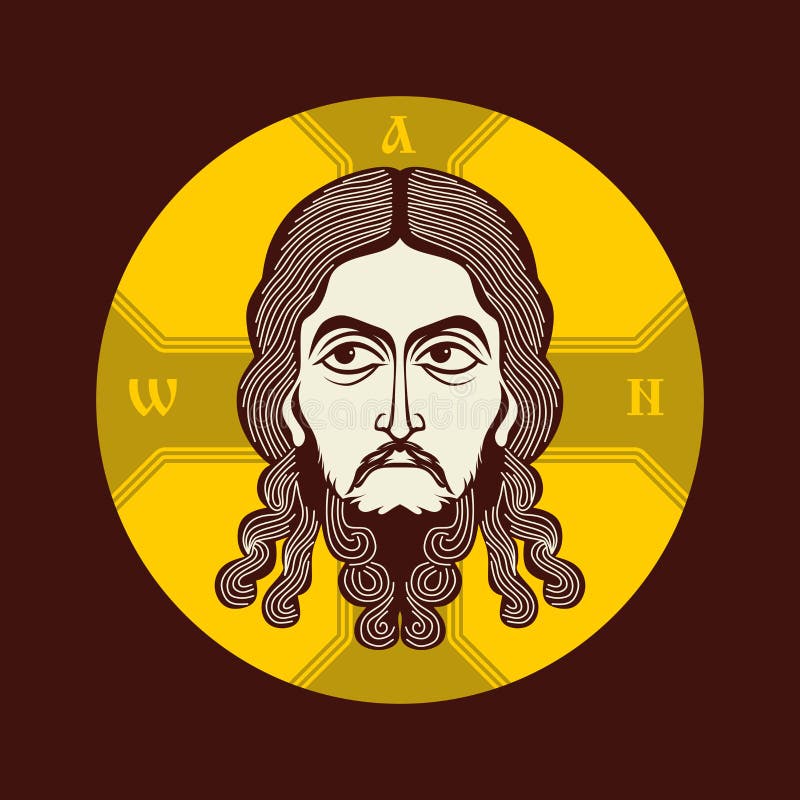 Face of Jesus. Icon Orthodox Church. Stock Vector - Illustration of ...