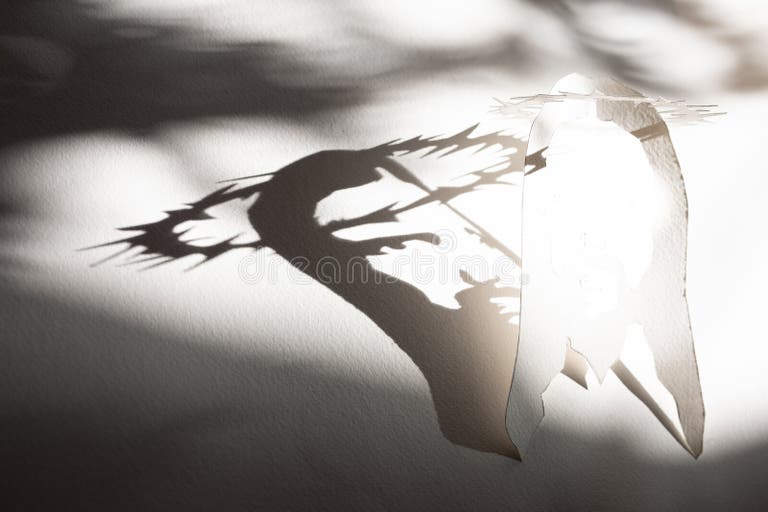 Face of Jesus Made with Shadow and Head Burning in Light Stock Image ...