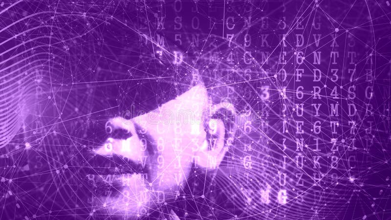 Face of Kid with Digital Matrix. Connected Lines with Dots Stock Photo ...