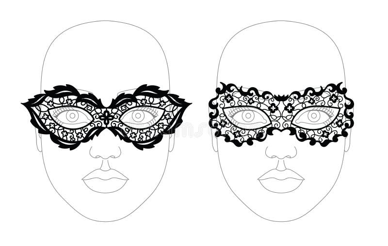 Face lacy mask. stock vector. Illustration of fashion - 92918719