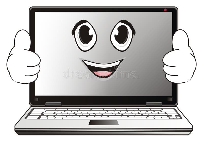 Face of Laptop with Gesture Stock Illustration - Illustration of hobby ...