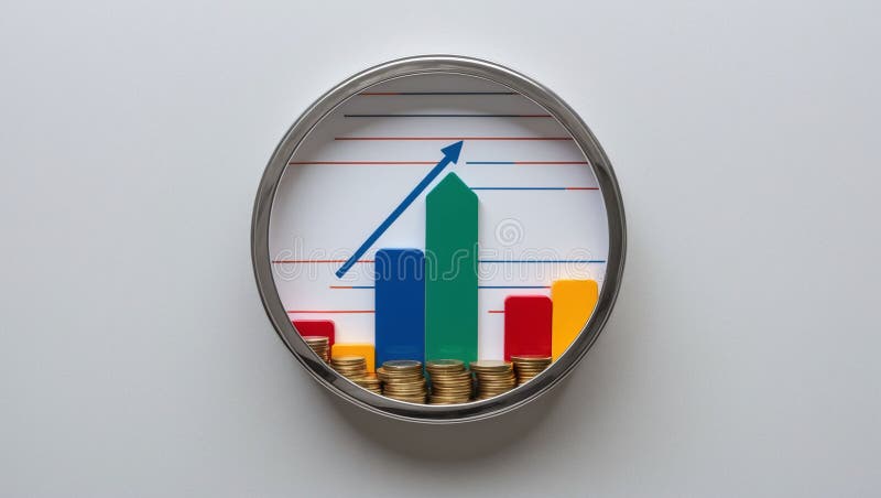 Face Layered with Upward Graphs Symbolizing Achievement and Progress ...