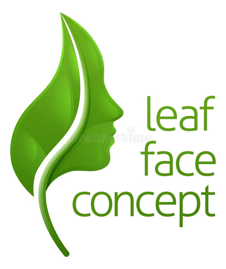 Face Leaf Concept stock vector. Illustration of care - 97276367