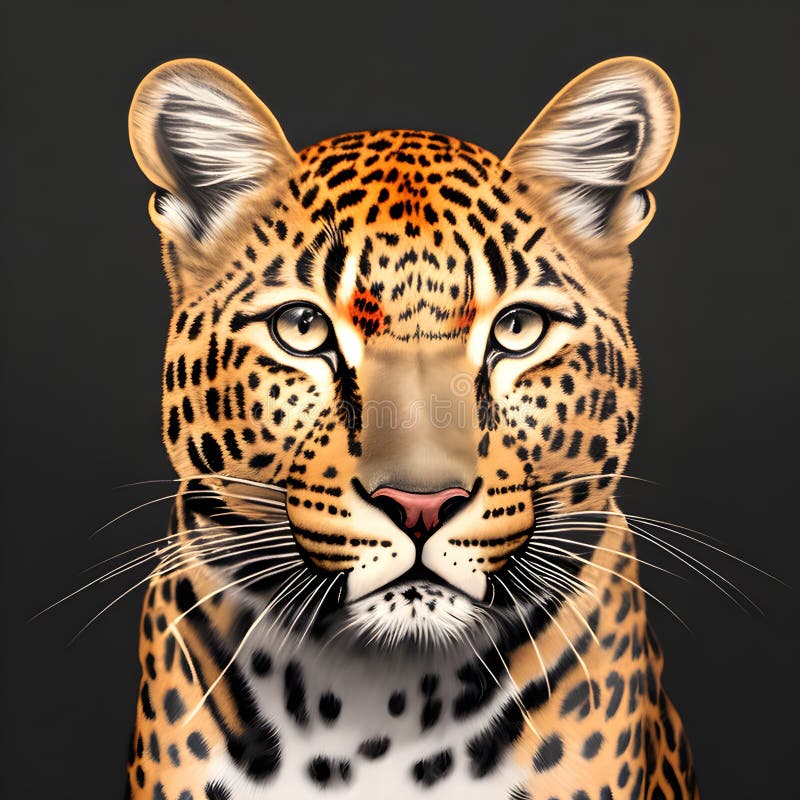 Face of a Leopard with a Dark Background. Generative AI Stock ...