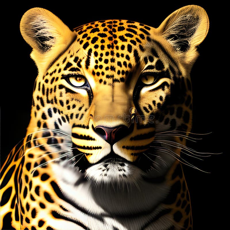 Face of a Leopard with a Dark Background. Generative AI Stock ...