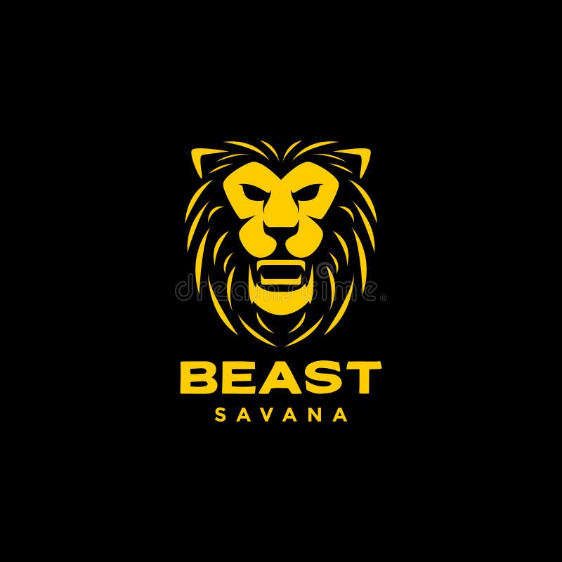 Face Lion Mane Beast Roar Logo Design Stock Vector - Illustration of ...