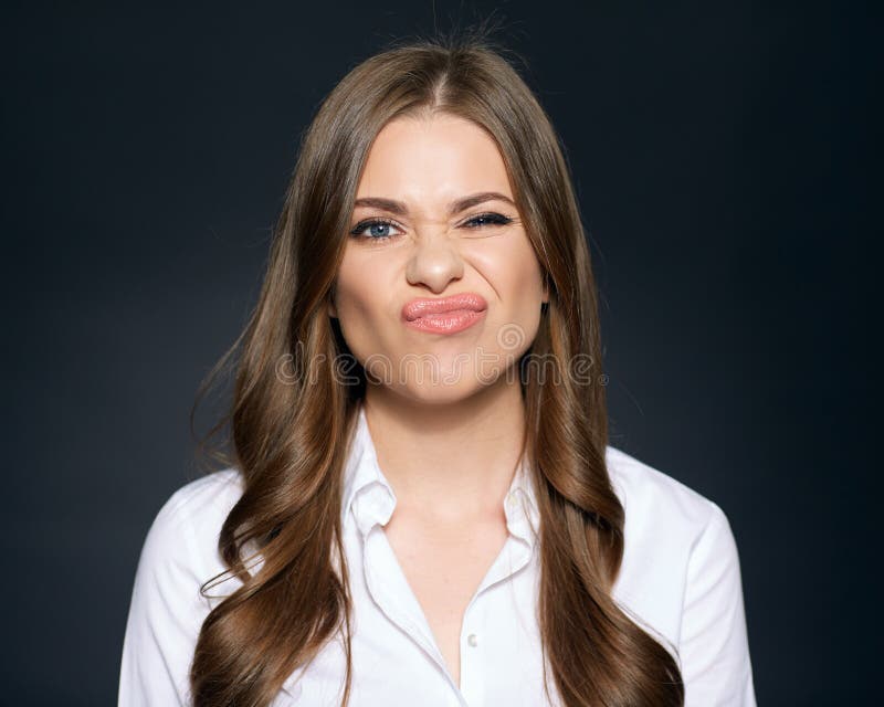 Face Look in Awkward Situation of Young Woman. Stock Image - Image of ...