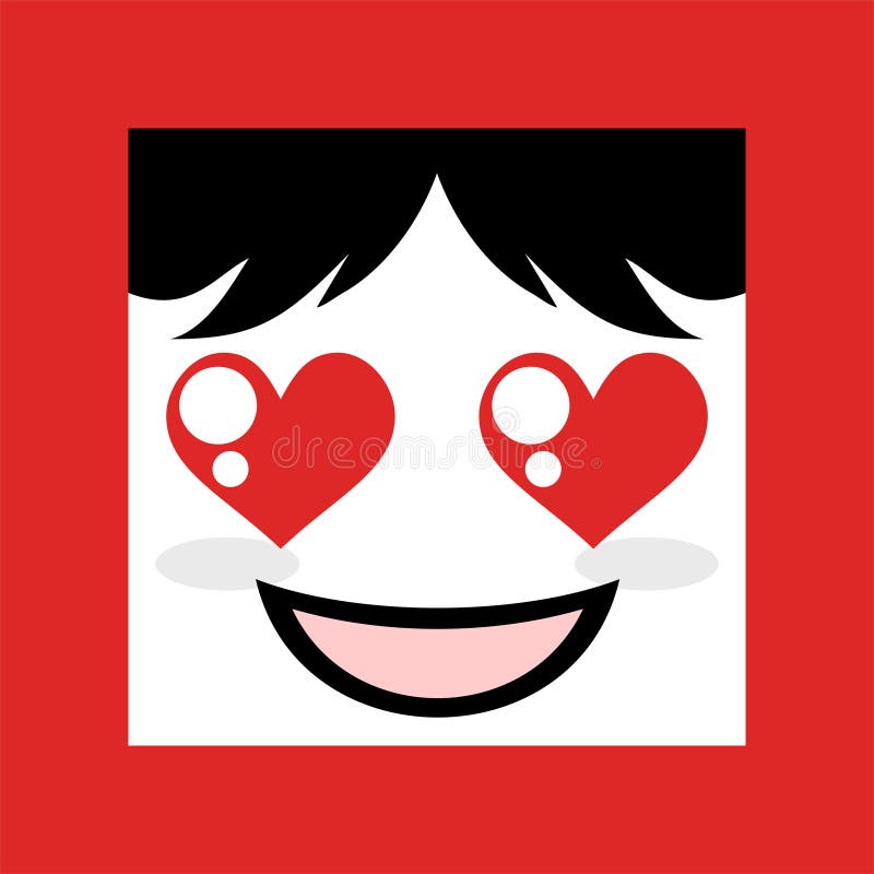 Face in love design stock vector. Illustration of love - 87394617
