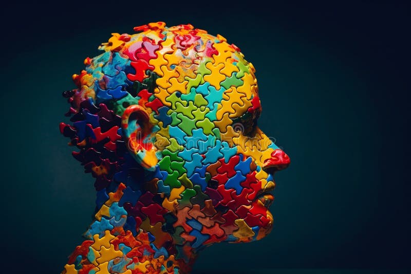 Face Made of Colorful Puzzle Pieces, Representing Fresh Ideas and the ...