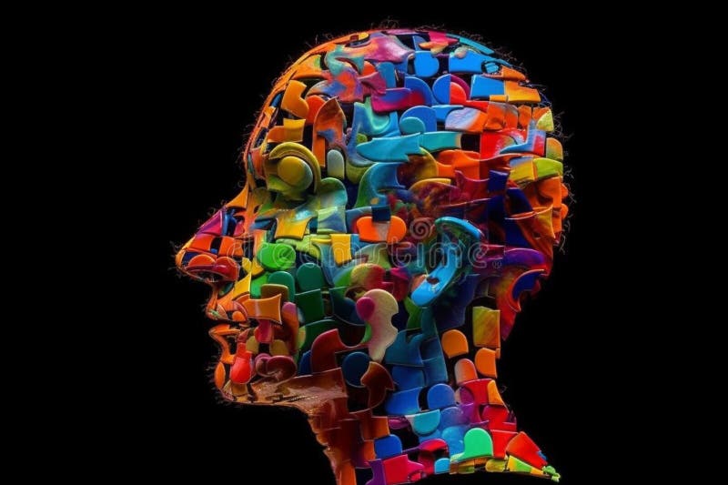 Face Made of Colorful Puzzle Pieces, Representing Fresh Ideas and the ...