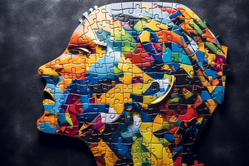 Face Made of Colorful Puzzle Pieces, Representing Fresh Ideas and the ...