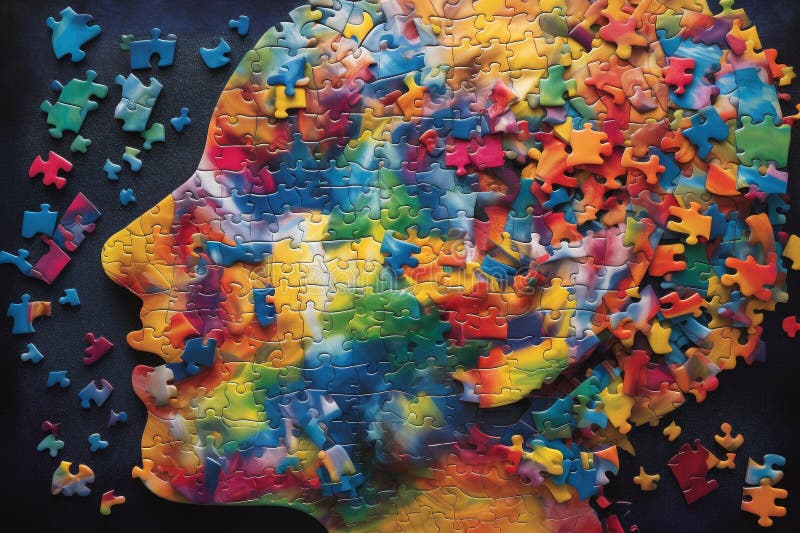 Face Made of Colorful Puzzle Pieces, Representing Fresh Ideas and the ...