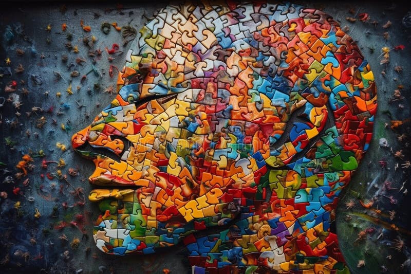 Face Made of Colorful Puzzle Pieces, Representing Fresh Ideas and the ...