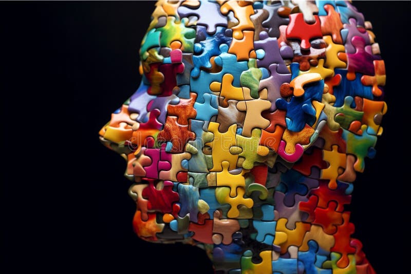 Face Made of Colorful Puzzle Pieces, Representing Fresh Ideas and the ...