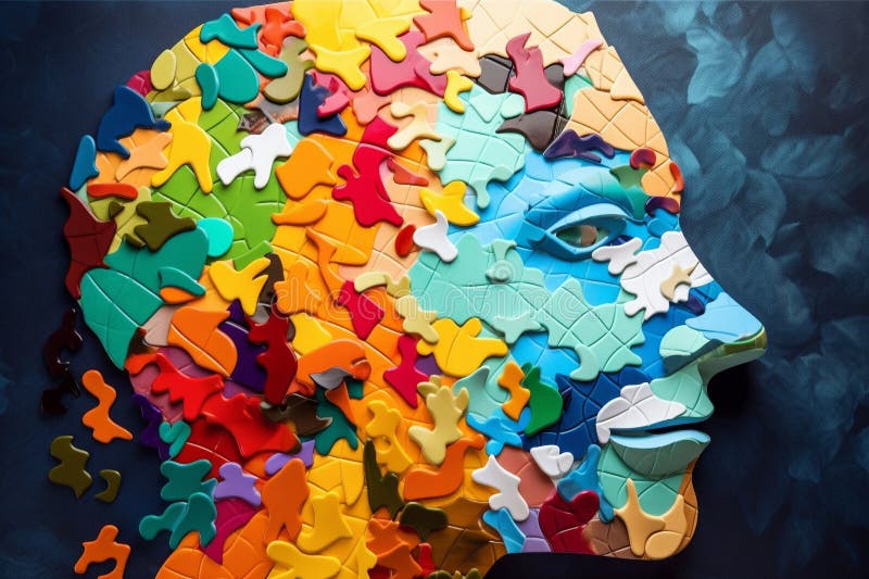 Face Made of Colorful Puzzle Pieces, Representing Fresh Ideas and the ...