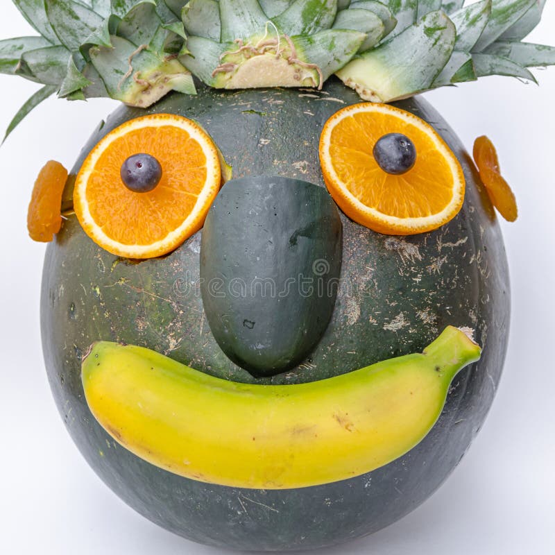 Face made of fruits stock image. Image of fruit, mouth - 307327665
