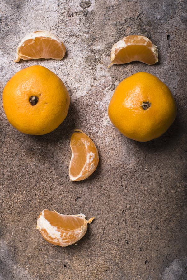 Face made of mandarins stock photo. Image of group, vitamin - 63522302
